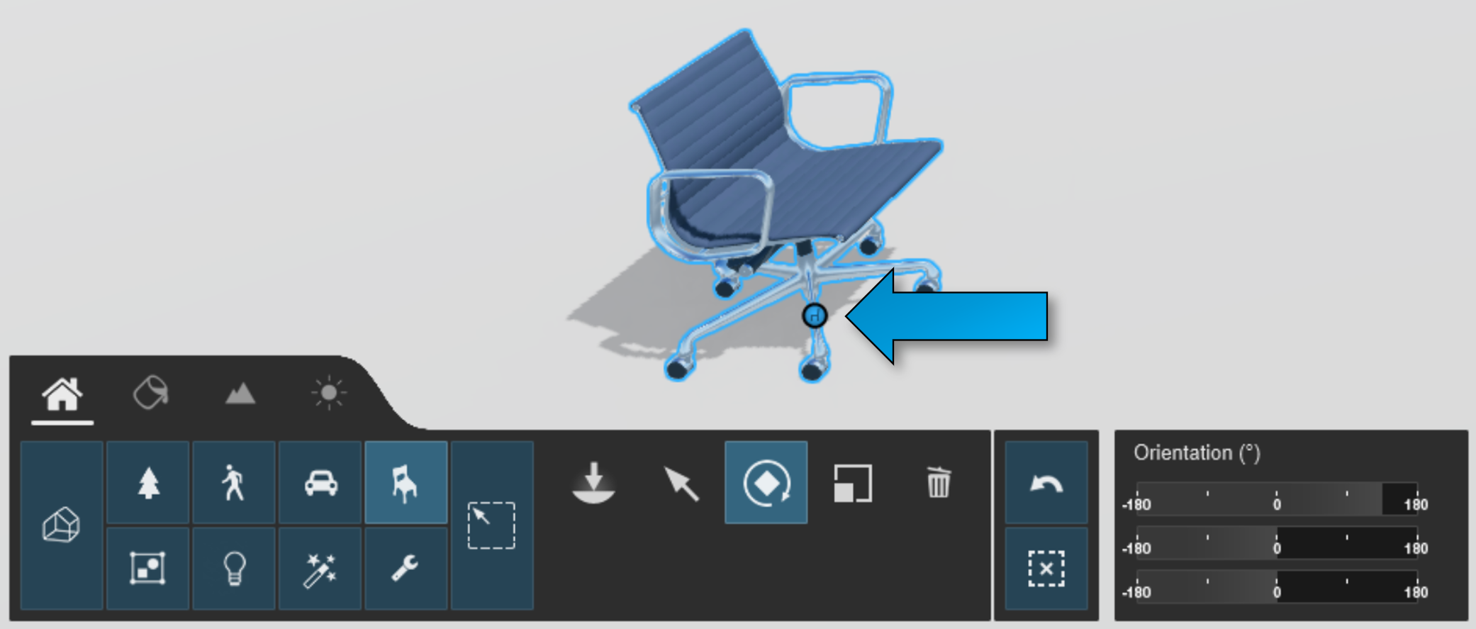 How do you rotate an object in any direction?